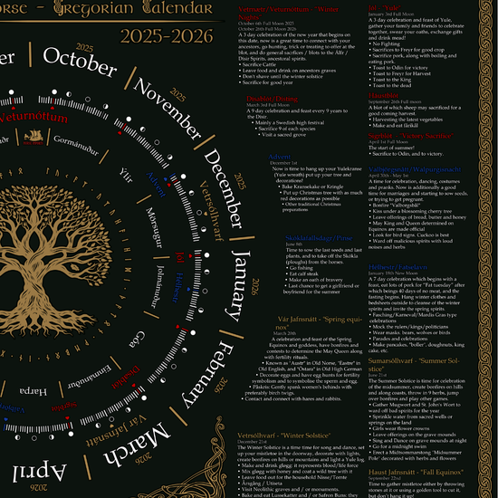 NEW! Norse Pagan Calendar 2026 + Holiday Guide (Digital Download ...