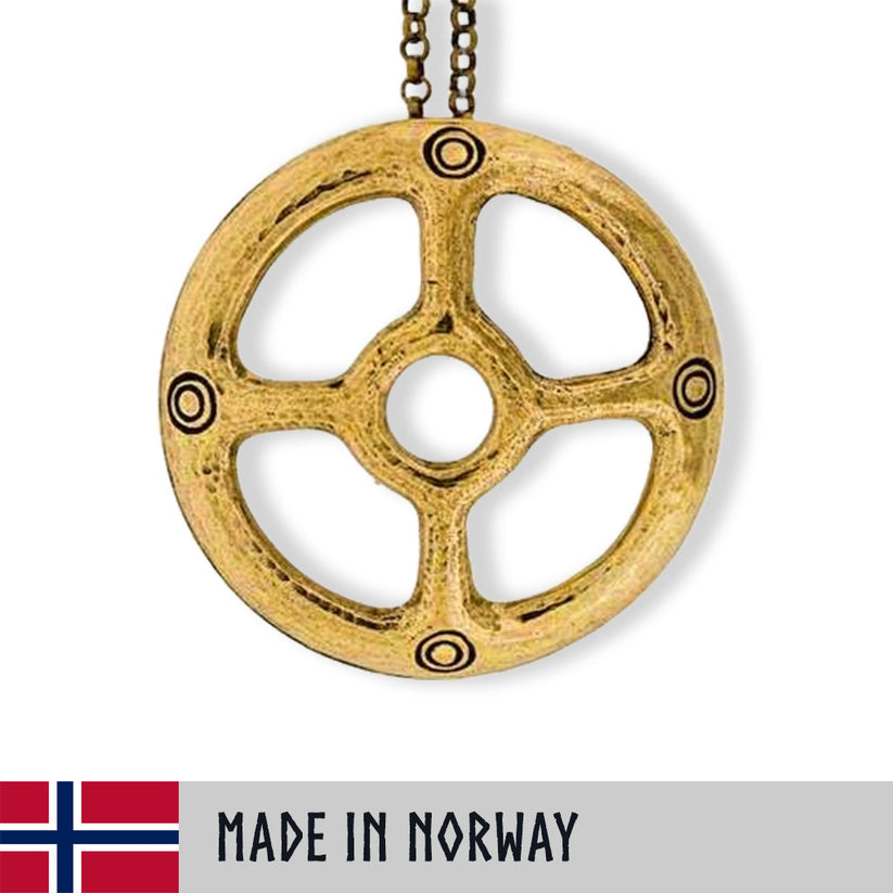 Sun Wheel Pendant- Bronze Made in Norway – Norse Imports LLC